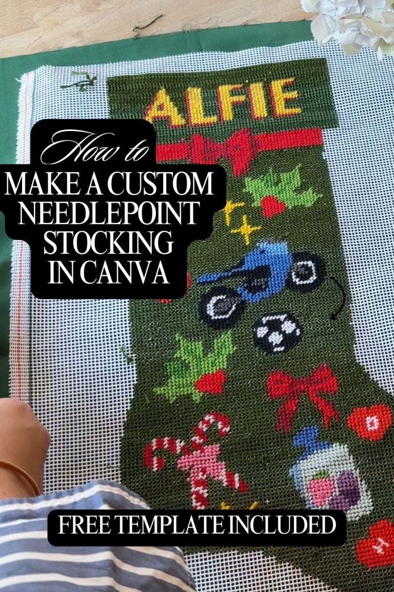How I Made a Custom Needlepoint Christmas Stocking in 30 Days (Beginner ...